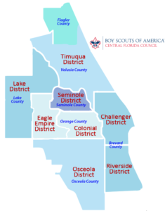 New District Map CFC as of May 1 2021 – Central Florida Council